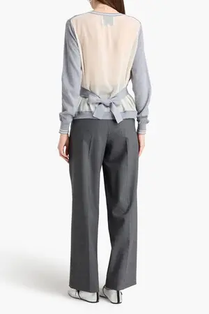 3.1 Phillip Lim Chiffonpaneled Wool Top - Gray