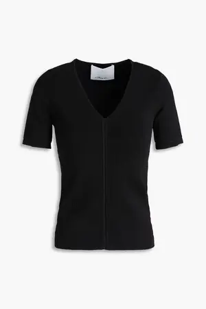 3.1 Phillip Lim Ribbedknit Top - Black