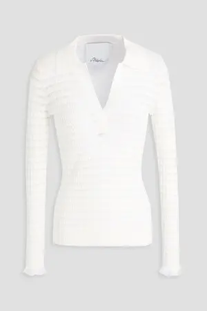 3.1 Phillip Lim Ribbedknit Polo Sweater - Ivory