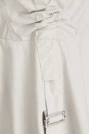 3.1 Phillip Lim Ruched Cotton-blend Poplin Midi Dress - Light Gray