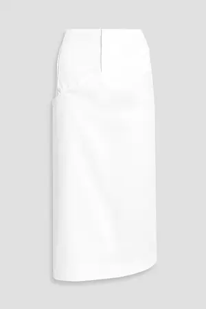 Tibi Cottontwill Midi Wrap Skirt - White