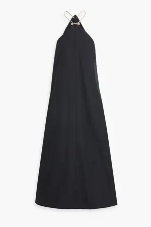 Tibi Chainembellished Twill Midi Dress - Black
