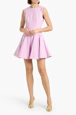 Simkhai Delfie Fluted Crepe Mini Dress