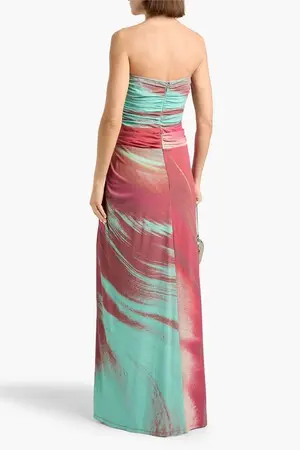 Simkhai Emma Strapless Printed Stretchjersey Maxi Dress