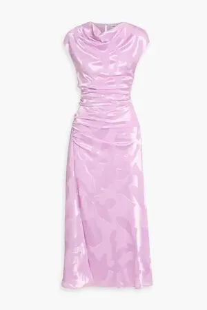 Simkhai Burke Draped Fil Coupé Midi Dress - Lilac