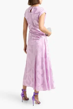 Simkhai Burke Draped Fil Coupé Midi Dress - Lilac