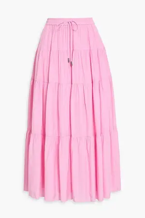 Simkhai Lulee Tiered Mousseline Maxi Skirt - Pink