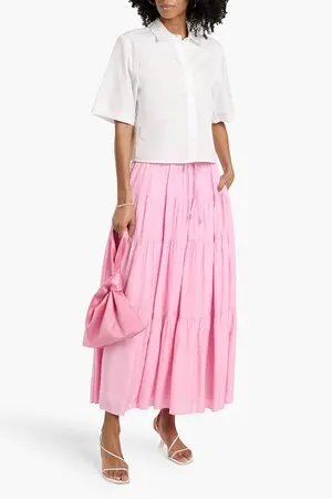 Simkhai Lulee Tiered Mousseline Maxi Skirt - Pink