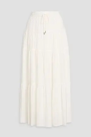 Simkhai Lulee Tiered Mousseline Maxi Skirt White