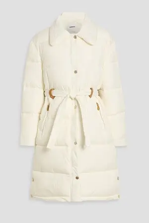 Sandro Belted Quilted Shell Coat - Ecru