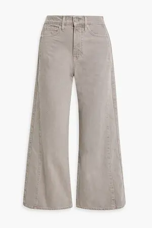 Veronica Beard Taylor Cropped High-rise Wide-leg Jeans - Gray