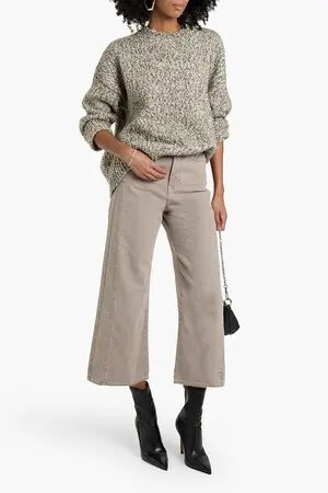 Veronica Beard Taylor Cropped High-rise Wide-leg Jeans - Gray