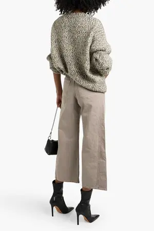 Veronica Beard Taylor Cropped High-rise Wide-leg Jeans - Gray