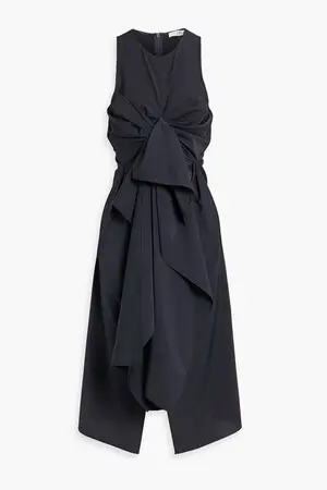 Tibi Draped Crepe Midi Dress - Midnight Blue
