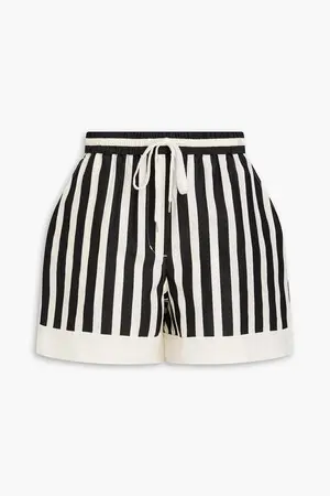 3.1 Phillip Lim Striped Cotton And Silkblend Shorts - Black