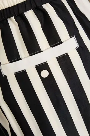 3.1 Phillip Lim Striped Cotton And Silk-blend Shorts - Black