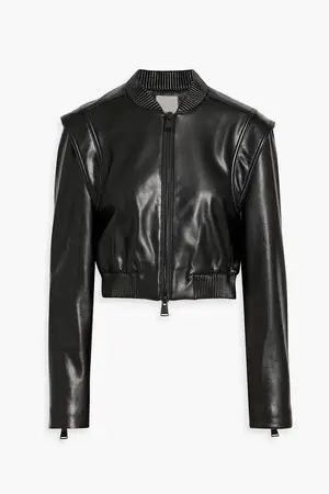 Simkhai Doreen Cropped Bomber Jacket - Black