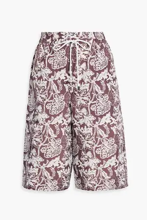 Tibi Floralprint Shell Shorts