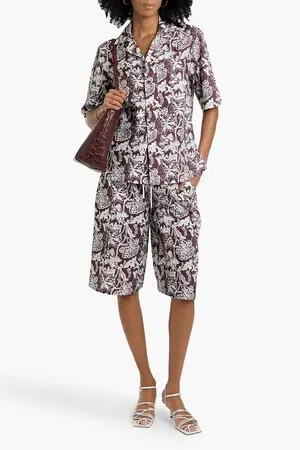 Tibi Floralprint Shell Shorts