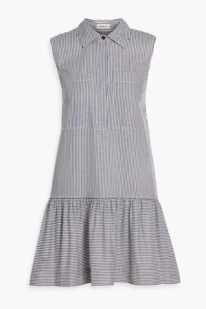 Simkhai Candace Striped Cottonpoplin Mini Shirt Dress - Midnight Blue