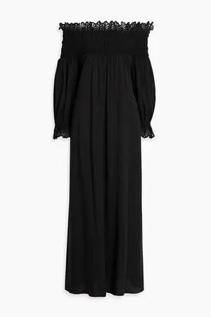 KIKA VARGAS Ira Off-the-shoulder Crepe Maxi Dress