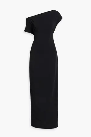 ST. AGNI Oneshoulder Crepe Maxi Dress - Black
