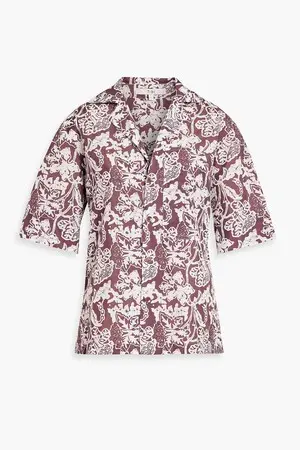 Tibi Floralprint Shell Shirt - Grape