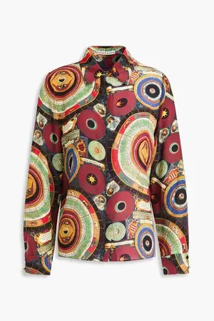 Alice + Olivia Willa Printed Silk Shirt - Multicolor