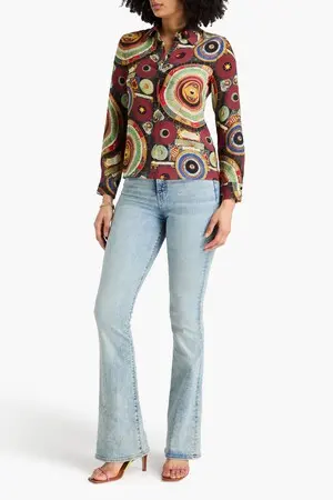 Alice + Olivia Willa Printed Silk Shirt - Multicolor