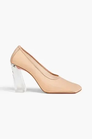 Amina Muaddi Charlotte Mesh Pumps - Neutral