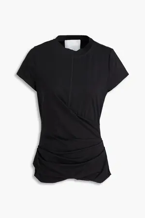 3.1 Phillip Lim Draped Stretchcotton Jersey Tshirt