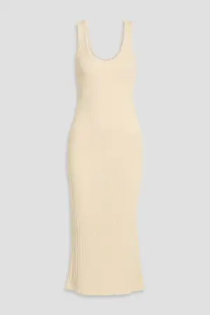 Naadam Cable-knit Pima Cotton And Hemp-blend Midi Dress