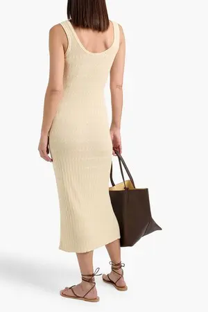 Naadam Cable-knit Pima Cotton And Hemp-blend Midi Dress
