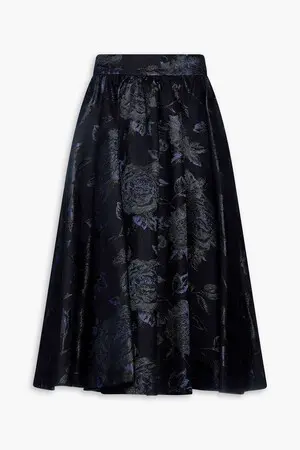 Alice + Olivia Brocade Midi Skirt - Black