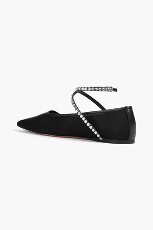Amina Muaddi Crystal-embellished Ballet Flats - Black