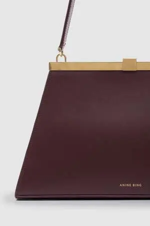 ANINE BING Anine Smooth Leather Bag - Fig