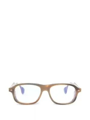 SESTINI EYEWEAR Striped Browline Eyeglasses - Brown