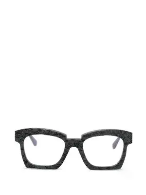 KUBORAUM Textured Geometric Frame Glasses - Black