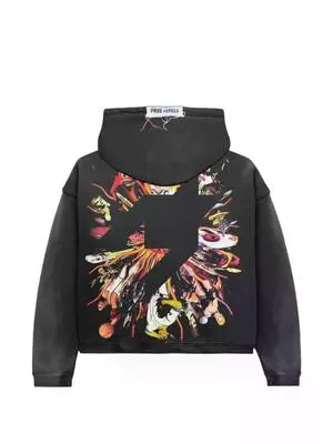 FREE REFILLS Printed Zip-up Hoodie - Black