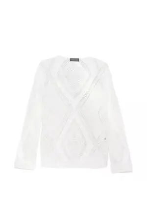 Lorena Antoniazzi Openwork V-neck Sweater
