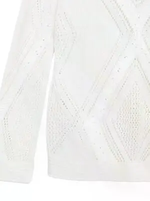 Lorena Antoniazzi Openwork V-neck Sweater