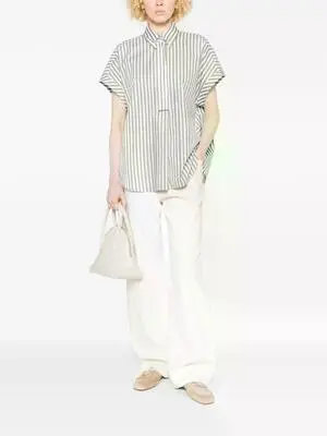Brunello Cucinelli Striped Polo Top