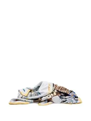 Fendi Gardening-print Silk Scarf - Blue