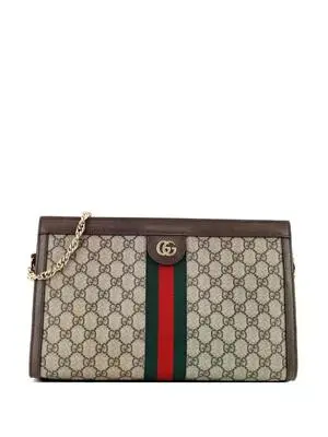 Gucci Ophidia Chain Gg Coated Canvas Medium Shoulder Bag - Brown