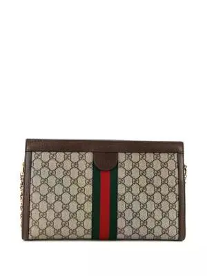 Gucci Ophidia Chain Gg Coated Canvas Medium Shoulder Bag - Brown