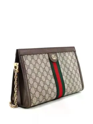 Gucci Ophidia Chain Gg Coated Canvas Medium Shoulder Bag - Brown