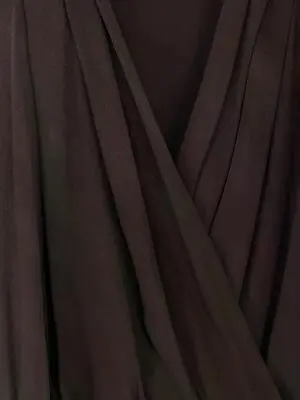 SEMICOUTURE Silk Wrap Shirt - Brown