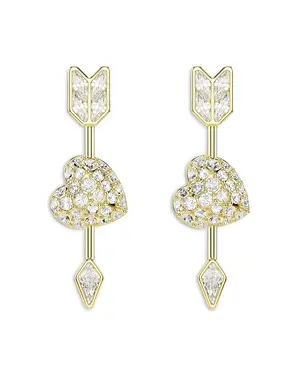 SWAROVSKI Idyllia Heart Arrow Drop Earrings - Gold