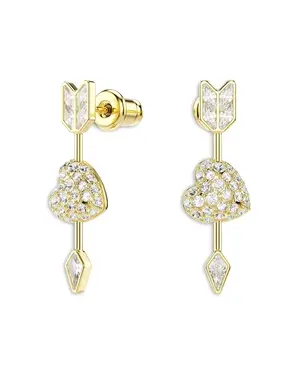 SWAROVSKI Idyllia Heart Arrow Drop Earrings - Gold