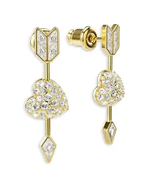 SWAROVSKI Idyllia Heart Arrow Drop Earrings - Gold